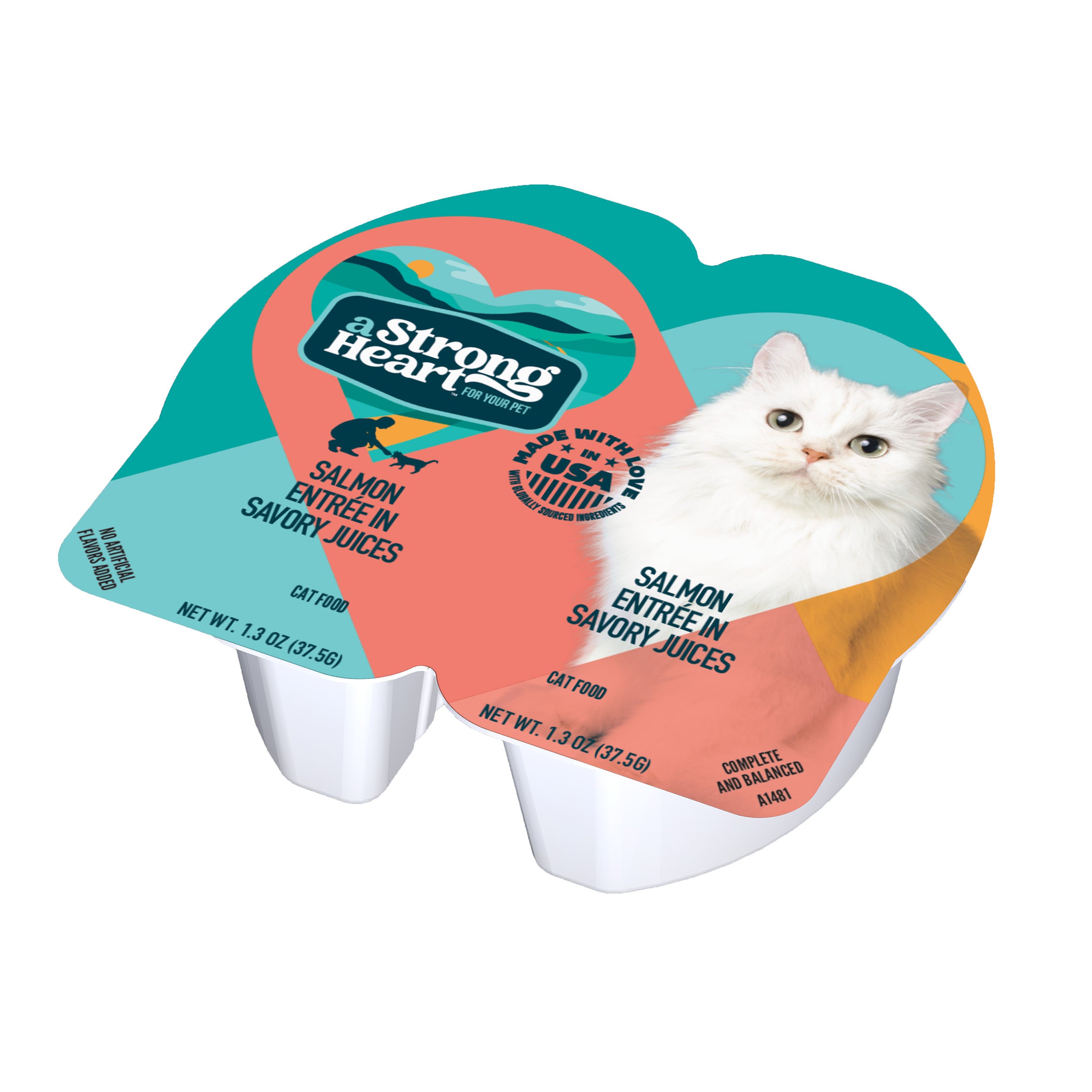 A Strong Heart - 2.6oz Split Cup - Heart Salmon Entrée in Savory Juice